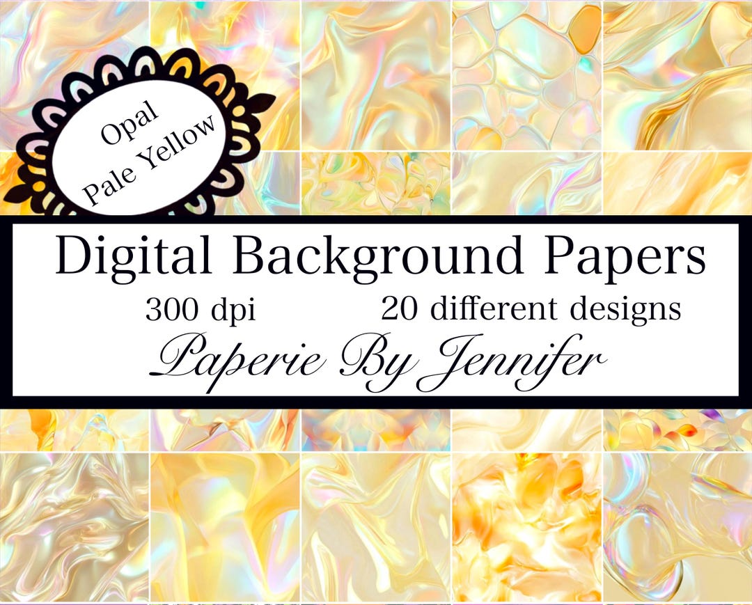 Opalescent Pale Yellow Backgrounds 20 Designs Instant Download Opal ...