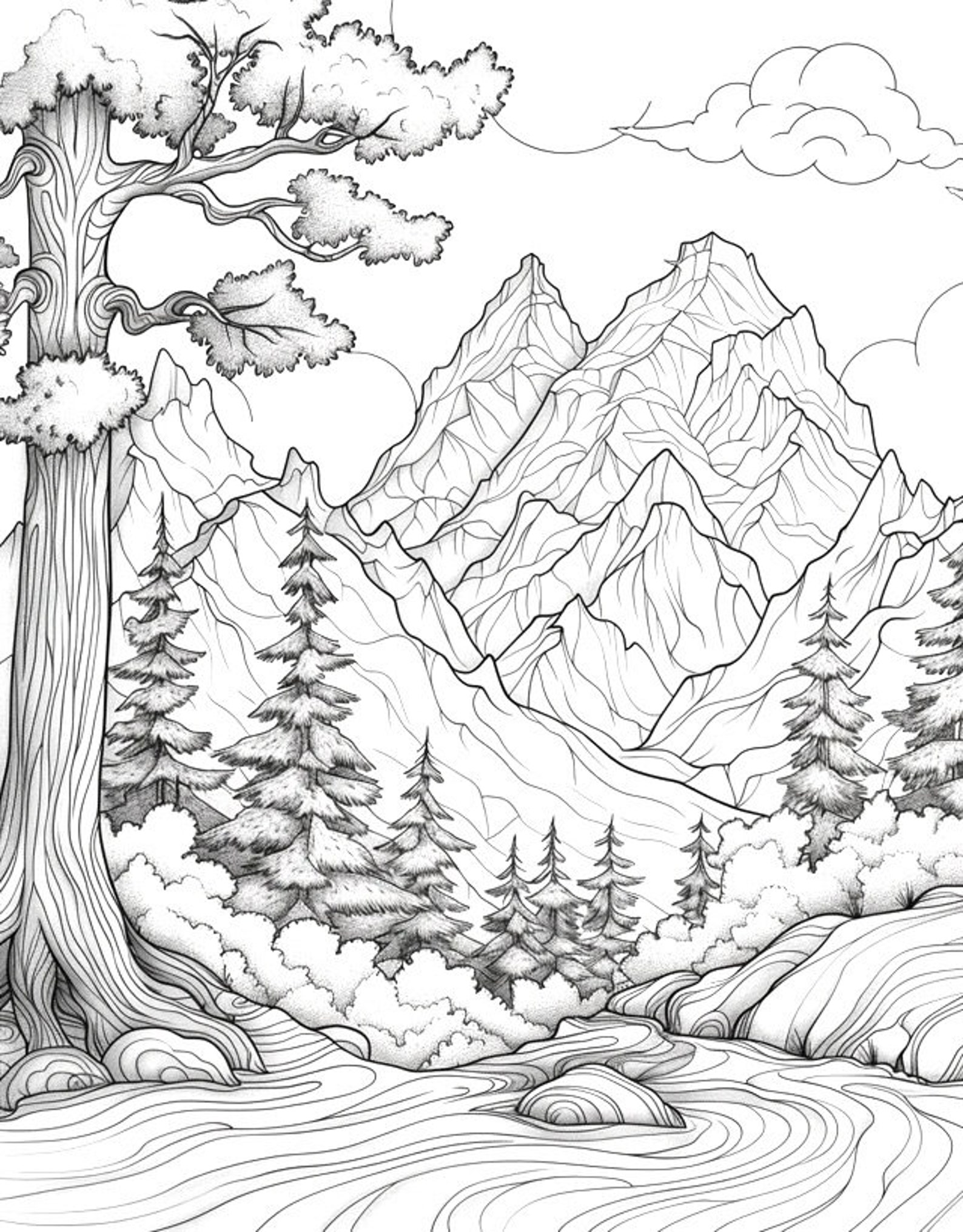 Mountain Coloring Book 20 Coloring Pages Instant Download Outdoor ...