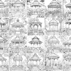 Gazebo Coloring Book 20 Gazebo Coloring Pages Instant Download ...