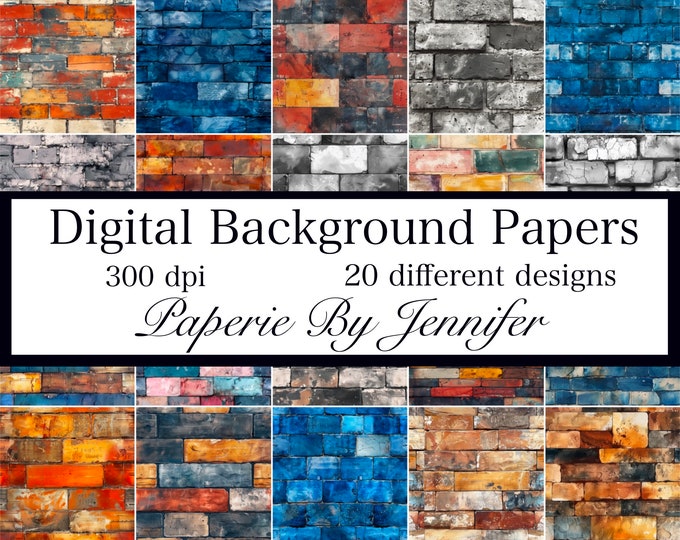 White Brick Paper PNG Digital Download - Brick Paper PSD Instant ...