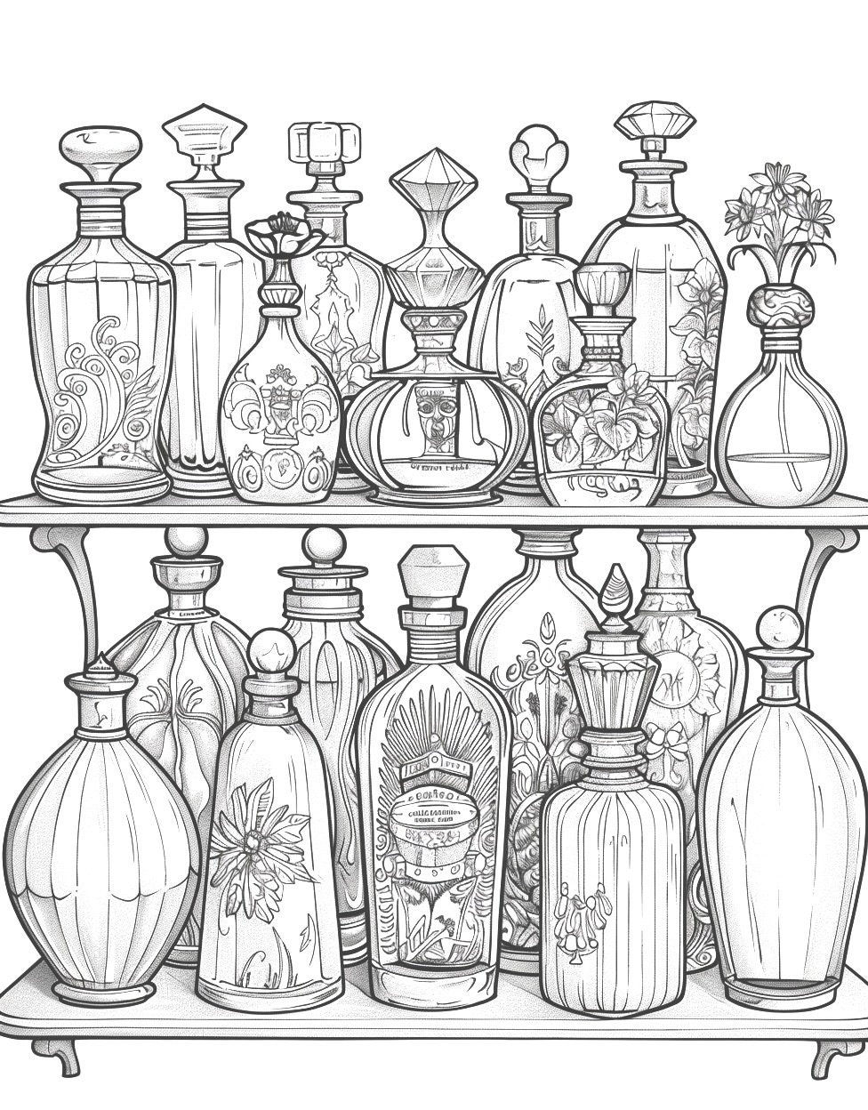 Perfume Bottles Coloring Book 20 Coloring Pages Instant Download ...