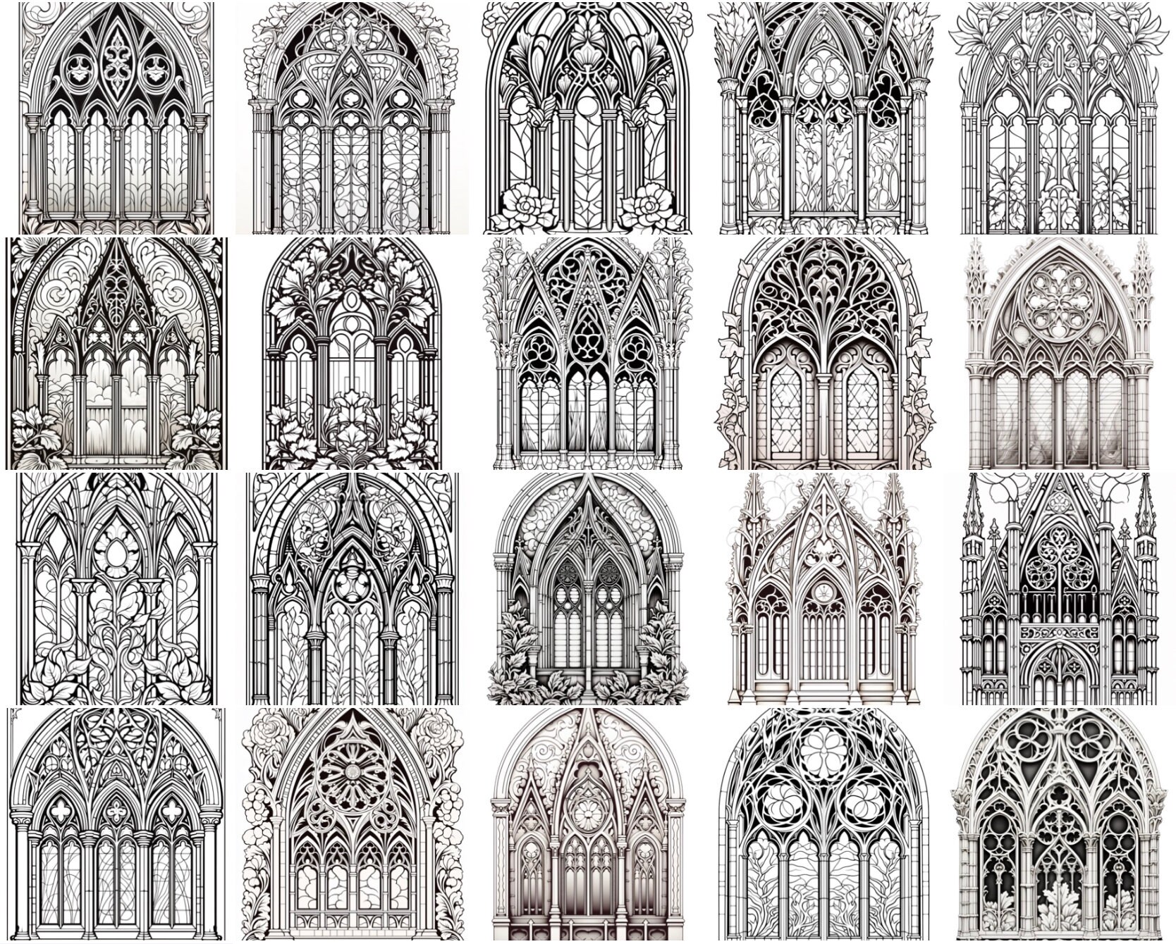 Cathedral Windows 20 Coloring Pages Cathedral Windows Printable Papers ...