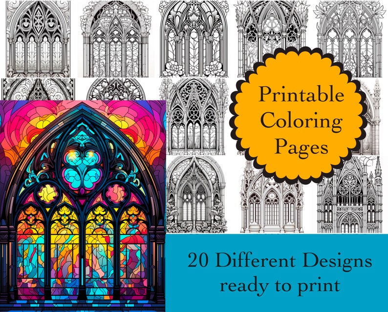 Cathedral Windows 20 Coloring Pages Cathedral Windows Printable Papers ...