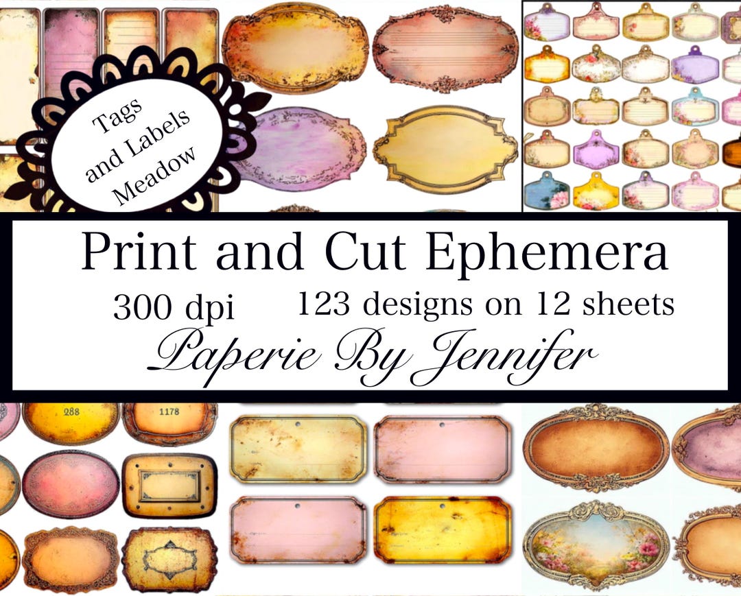 Vintage Meadow Tags and Labels: Printable Ephemera for Junk Journals ...