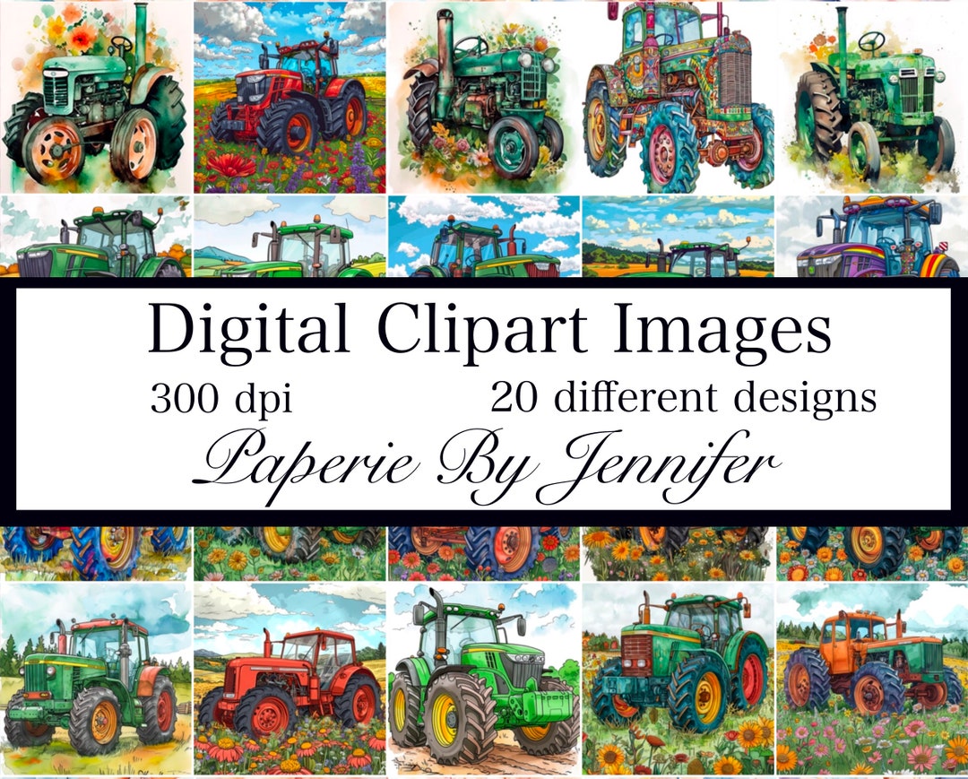 Tractors Clipart 20 Designs Tractor Images Instant Download Printable ...