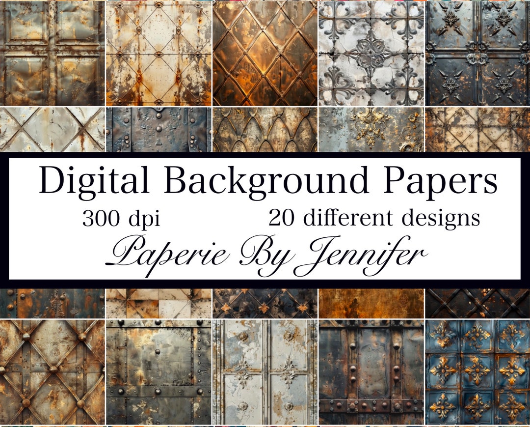 Rustic Tin Background 20 Designs Instant Download Metallic Tin ...