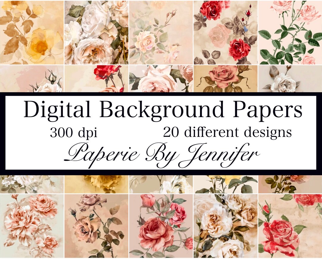 Vintage Roses Backgrounds 20 Designs Vintage Roses Digital Papers ...