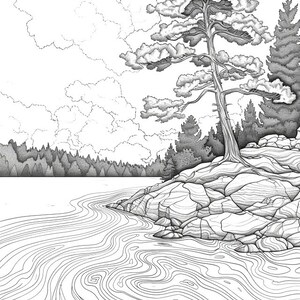 The Lake Coloring Book 20 Coloring Pages Instant Download Outdoor ...