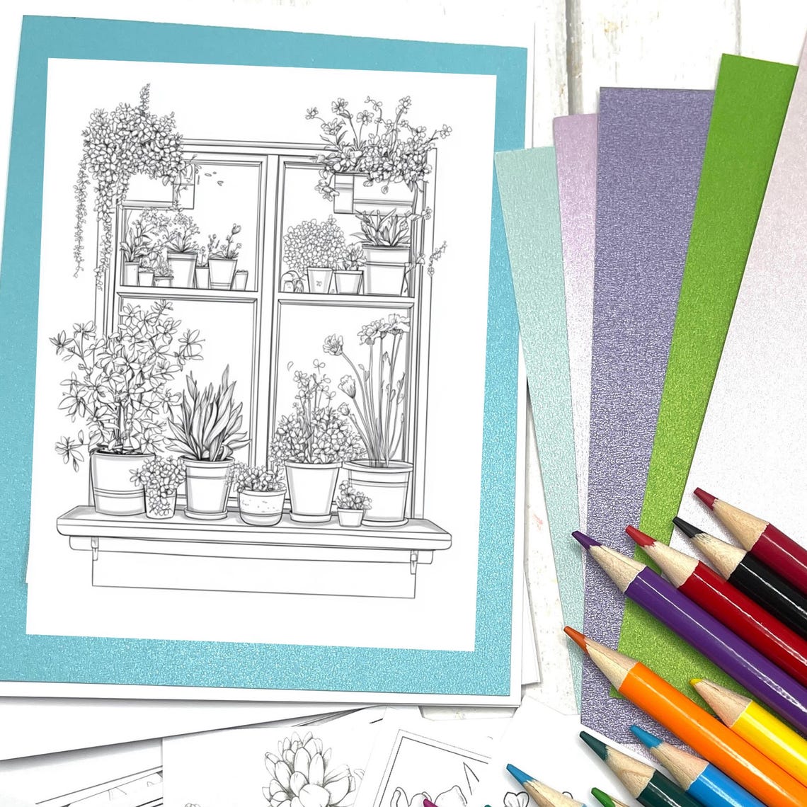 Flower Window Boxes Coloring Book 20 Flower Boxes Coloring Pages ...