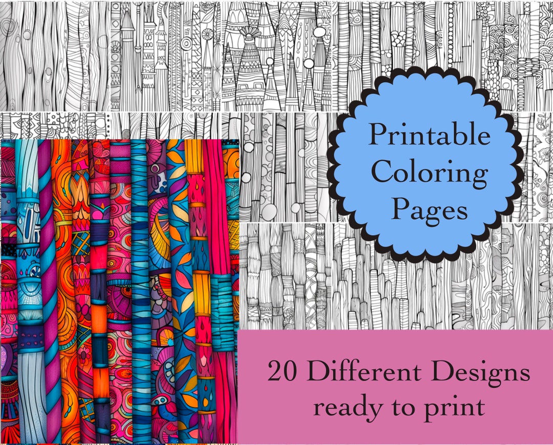 Abstract Line Art Columns Coloring Book 20 Abstract Art Coloring Pages ...