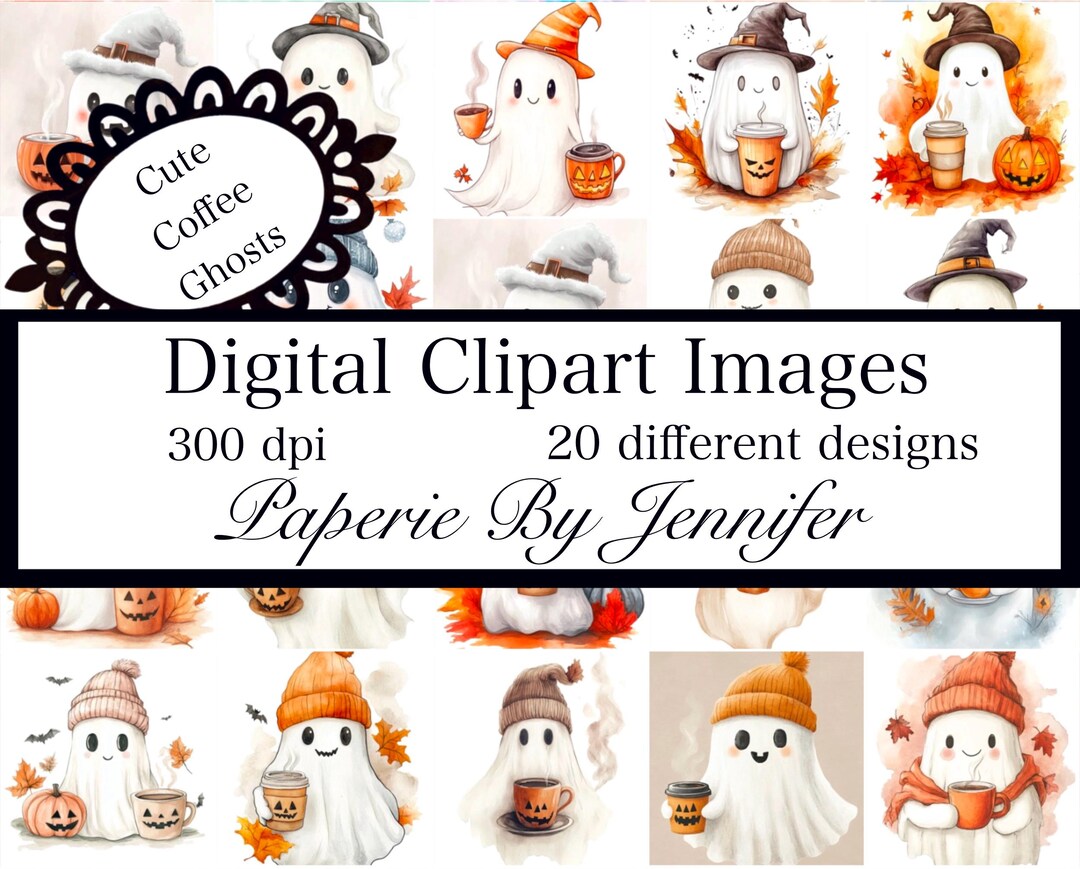 Cute Ghost Images 20 Ghost Backgrounds Instant Download Coffee Ghosts ...