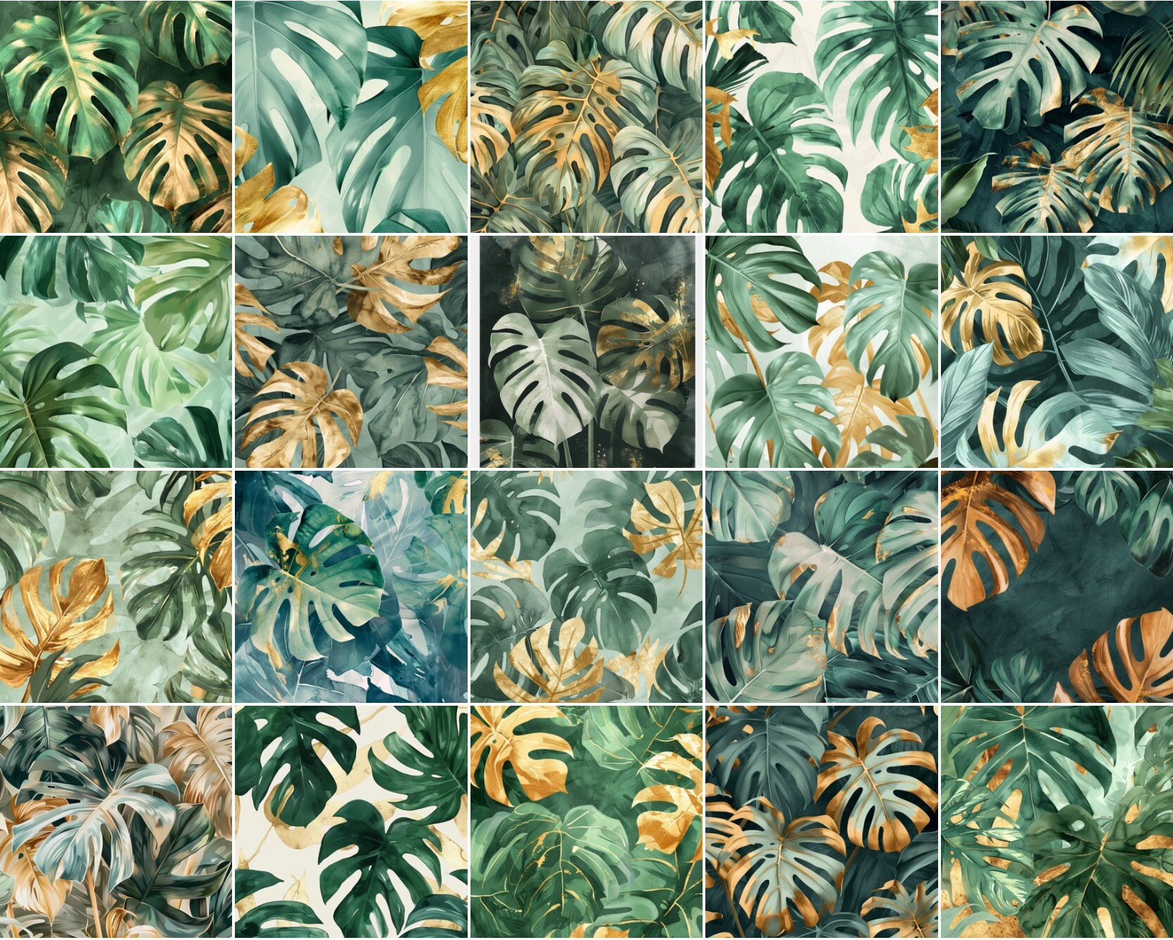 Monstera Background Images 20 Instant Download Houseplant Card ...