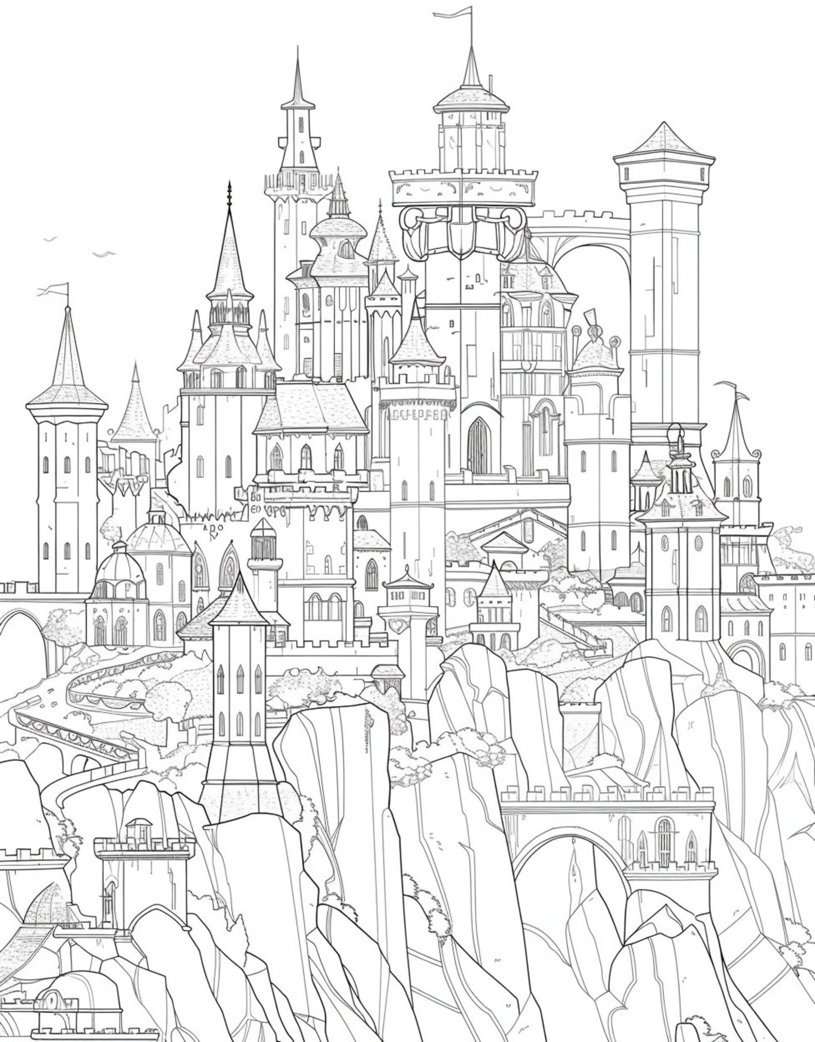Castles Coloring Book 20 Castle Coloring Pages Instant Download Castle ...