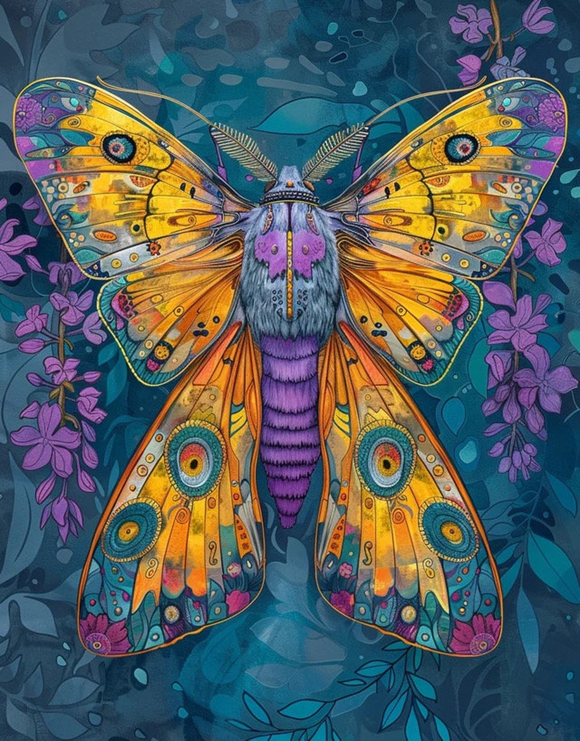 Moth Coloring Book 20 Moth Coloring Pages Instant Download Insect ...