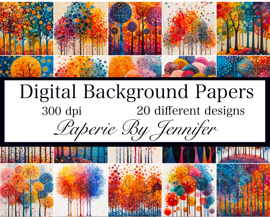 Dotted Trees Clipart 20 Designs Trees Images Instant Download Printable ...