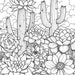 Succulents & Cactus Coloring Book: 20 Printable Pages (digital Download ...