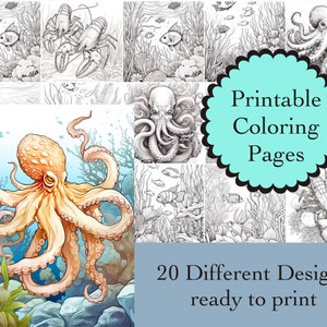 Sea Life Coloring Book 20 Sea Creatures Coloring Pages Instant Download ...