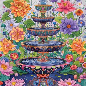 Fountains Coloring Book 20 Coloring Pages Instant Download Garden ...