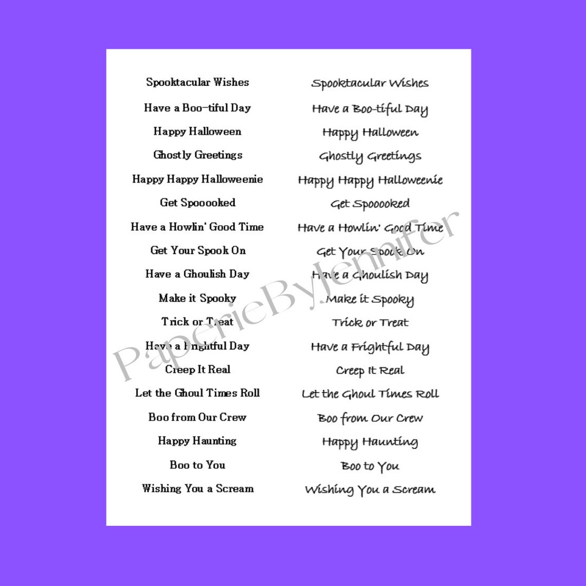 Instant Download Halloween Printable Sentiments for Cards and - Etsy