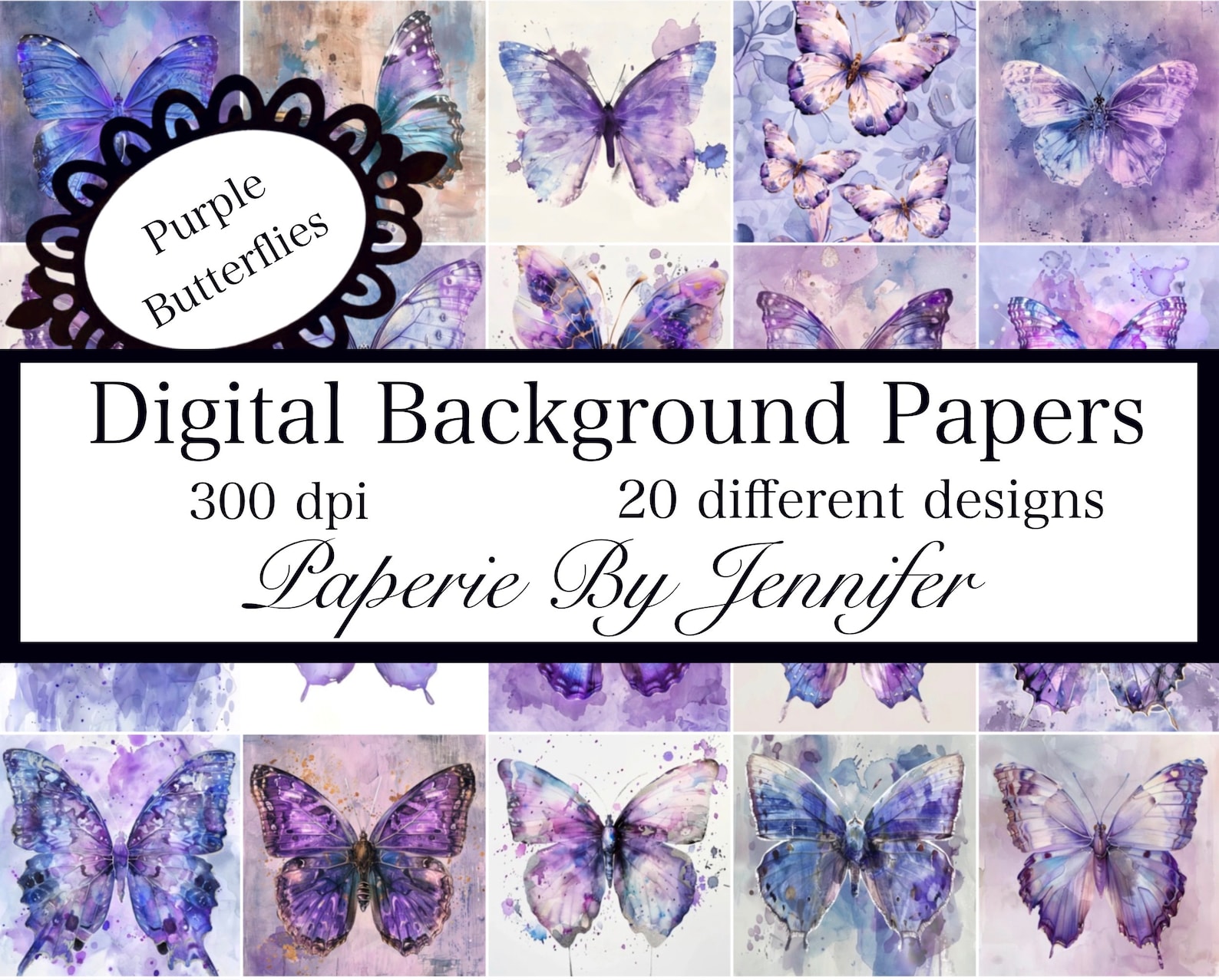 Purple Butterfly Clipart Images 20 Instant Download Butterfly Card ...