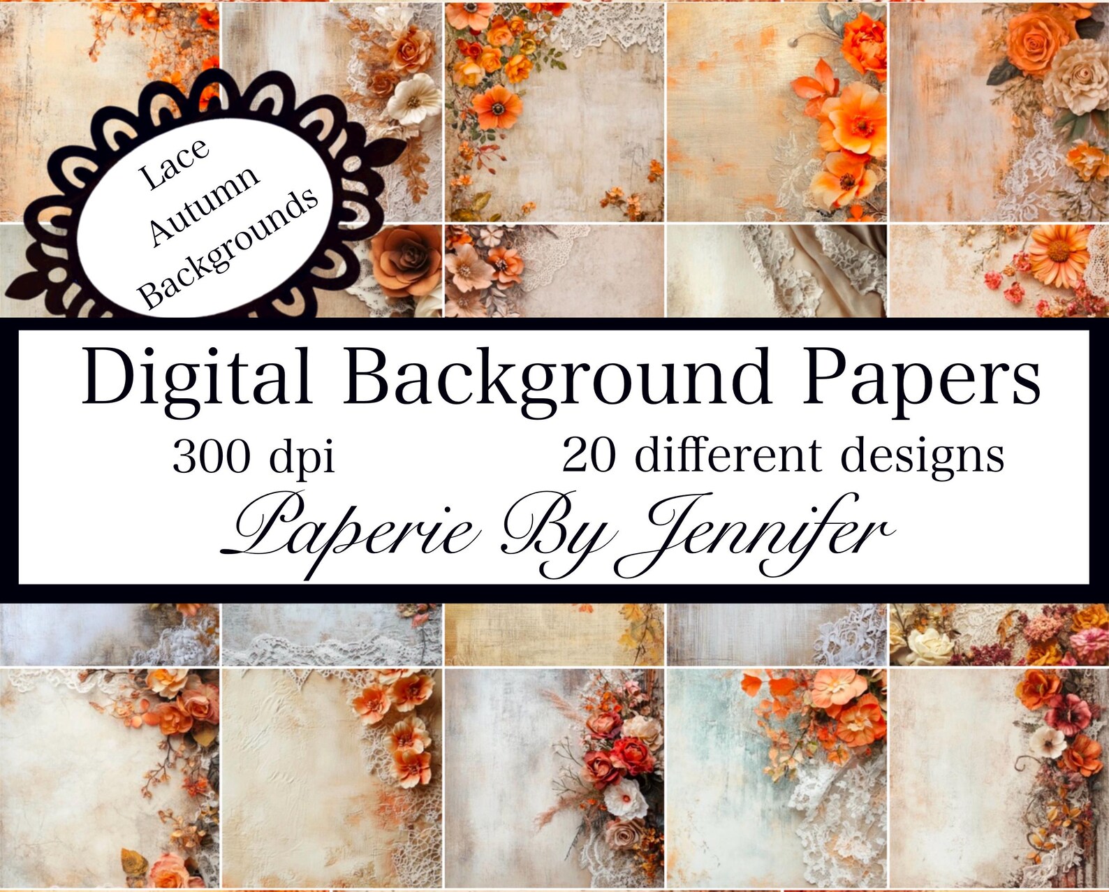 Fall Digital Papers Mega Bundle 10 Complete Packs Instant Download ...