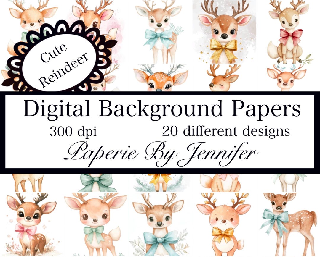 Cute Reindeer Images 20 Instant Download Cute Christmas Animals ...