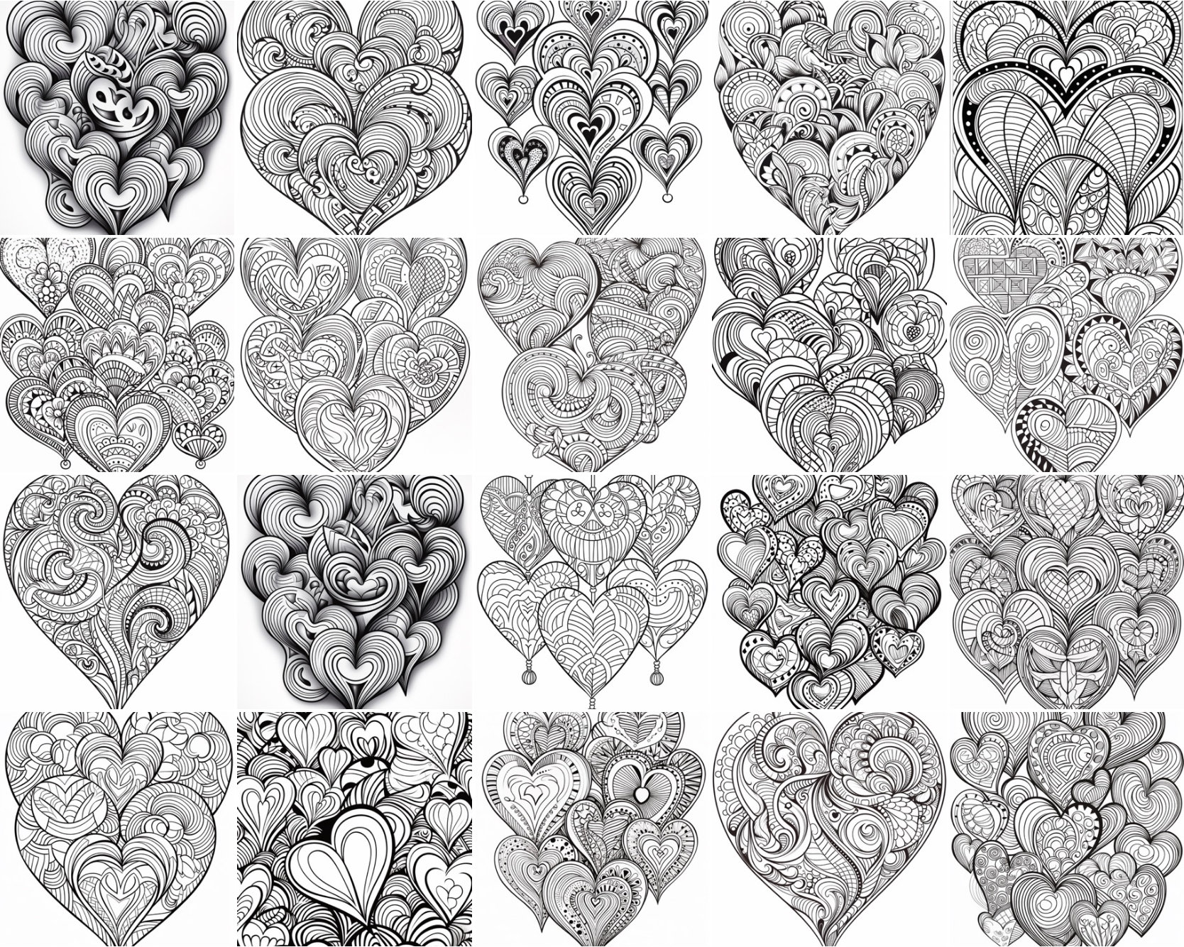 Zen Heart Coloring Book 20 Zen Heart Coloring Pages Instant Download ...