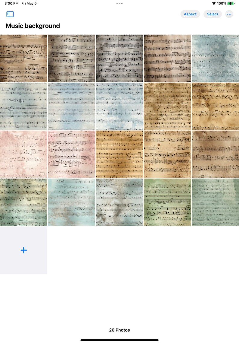 Sheet Music Backgrounds: 20 Printable Scrapbook Papers (digital ...