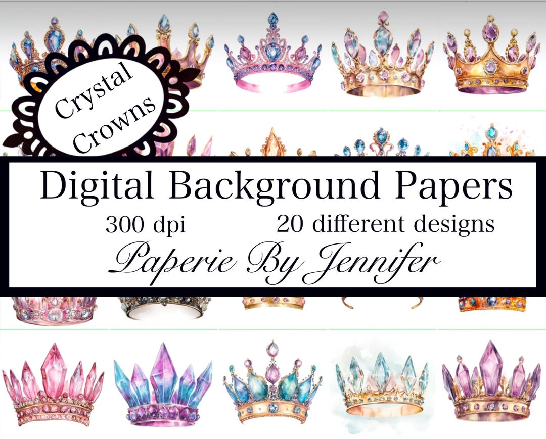 Crystal Crowns Backgrounds 20 Designs Crowns Digital Papers Instant ...