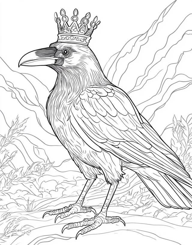 Crowned Crows Coloring Book 20 Birds Coloring Pages Instant Download ...