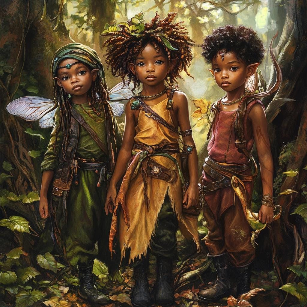 African American Child Elves Clipart (digital Download) - Etsy