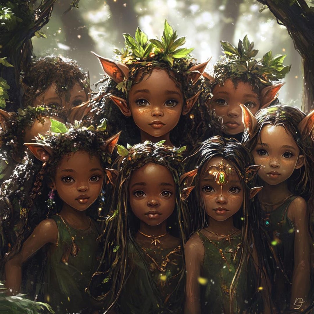 African American Child Elves Clipart (digital Download) - Etsy