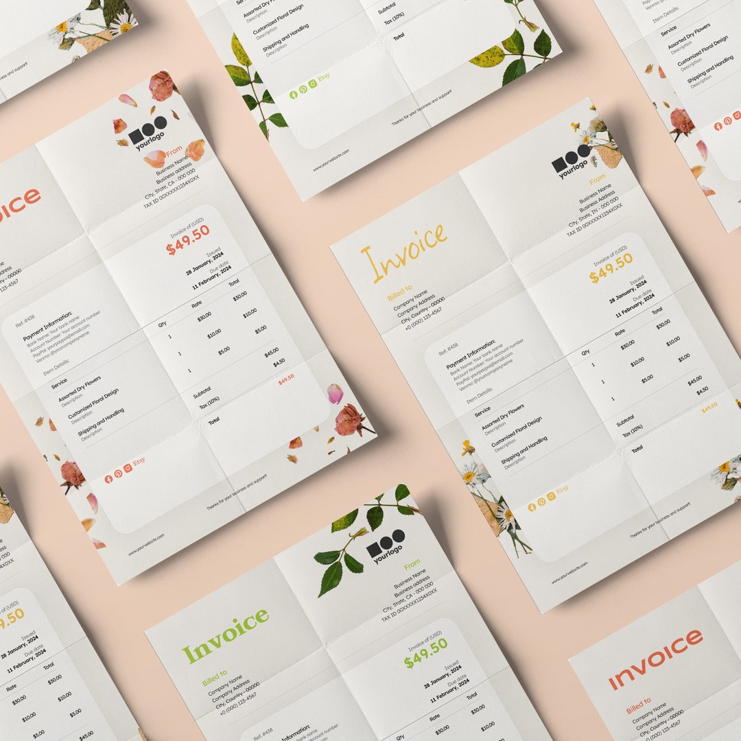 Fancy Invoice for Pages, Word and Online Easy Edit Tutorials Included ...