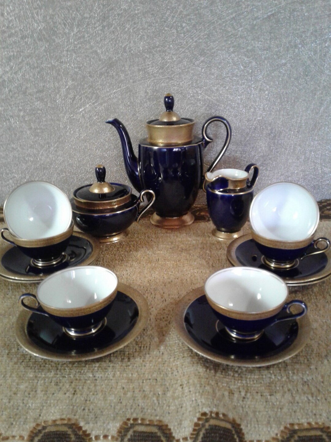 Vintage Mocha Coffee Service VEB Ilmenau Graf Von Henneberg in - Etsy