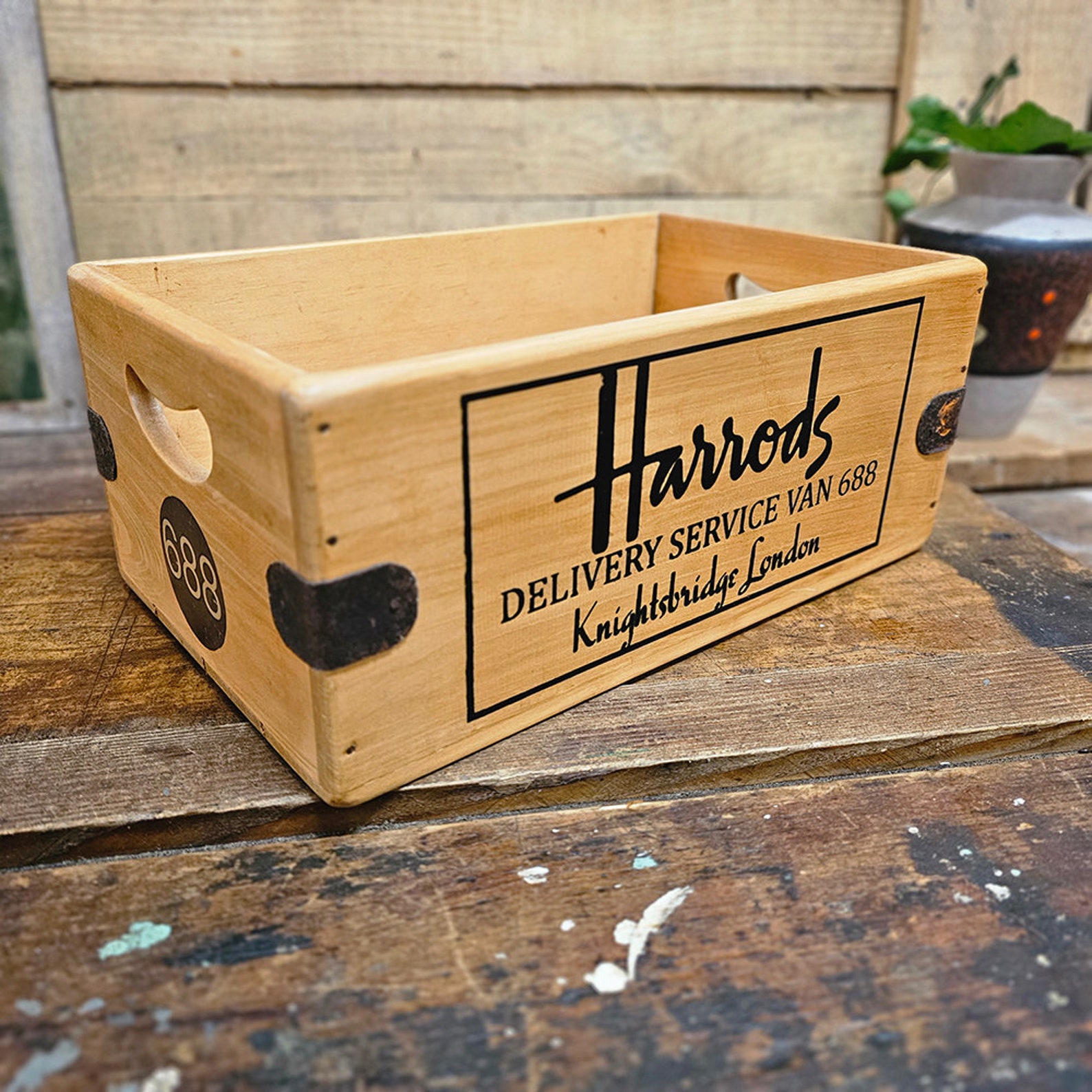 Harrods Van Box Handmade Vintage Style Crate Wooden Hamper - Etsy UK