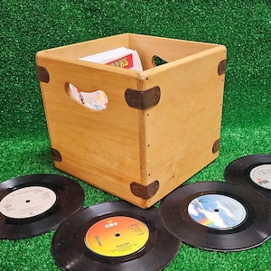 Wooden Record Box Handmade for 7 Inch Singles 45RPM 70 Vinyl's 22cm ...