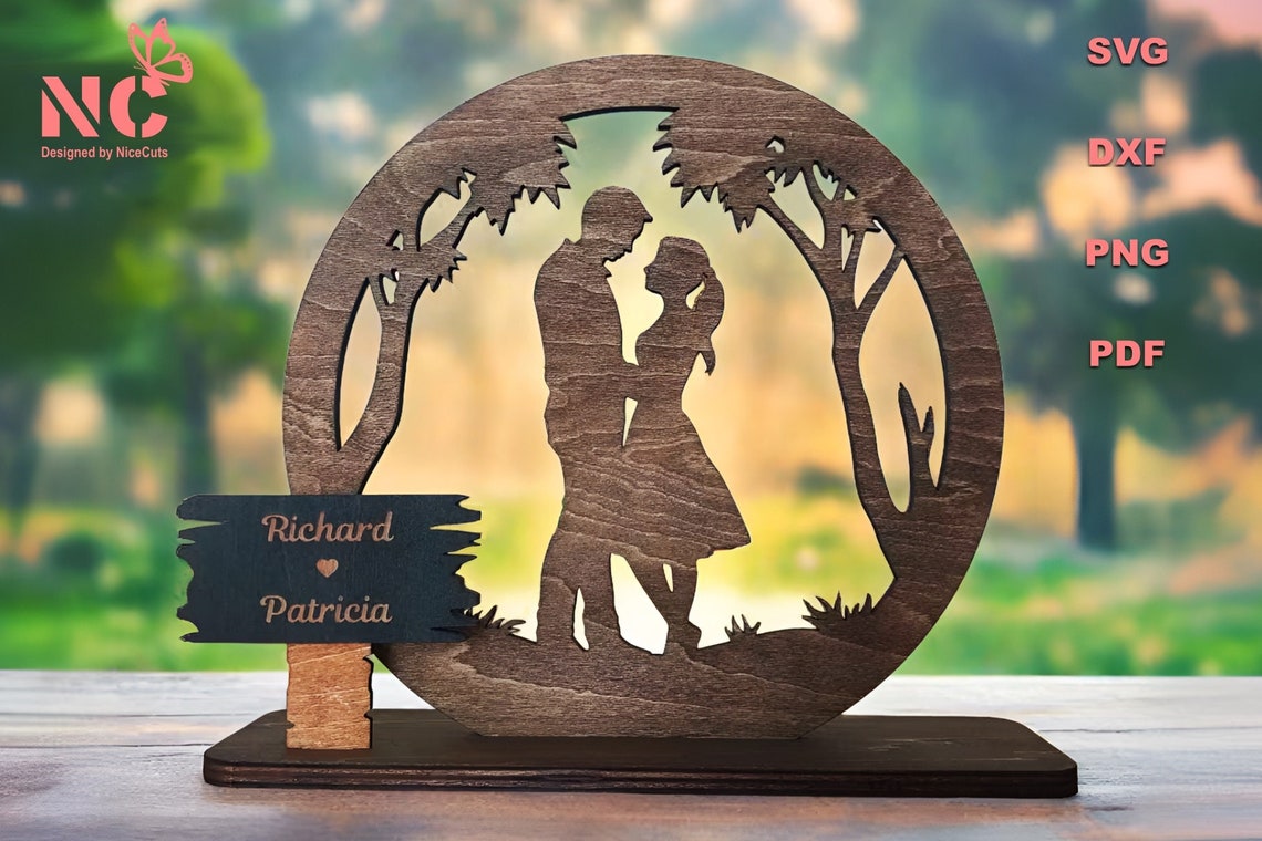 Romantic Couple Laser Cut Ready - Heartfelt Personalized Tabletop Sign ...