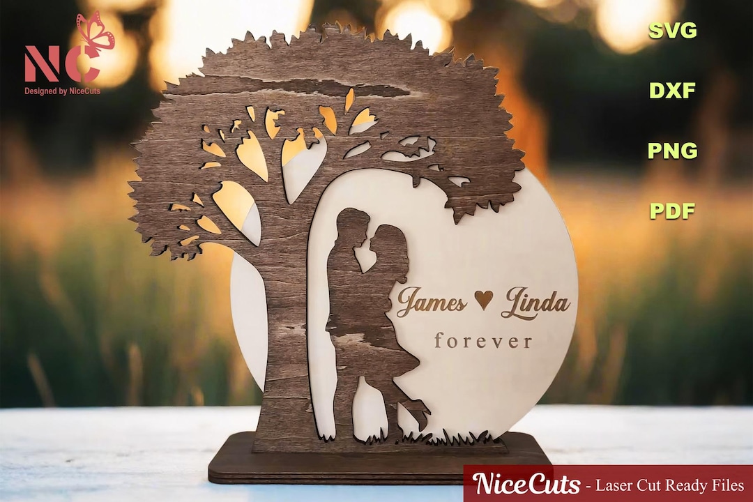 Romantic Couple Laser Cut Ready Files - Personalized Love Sign SVG ...