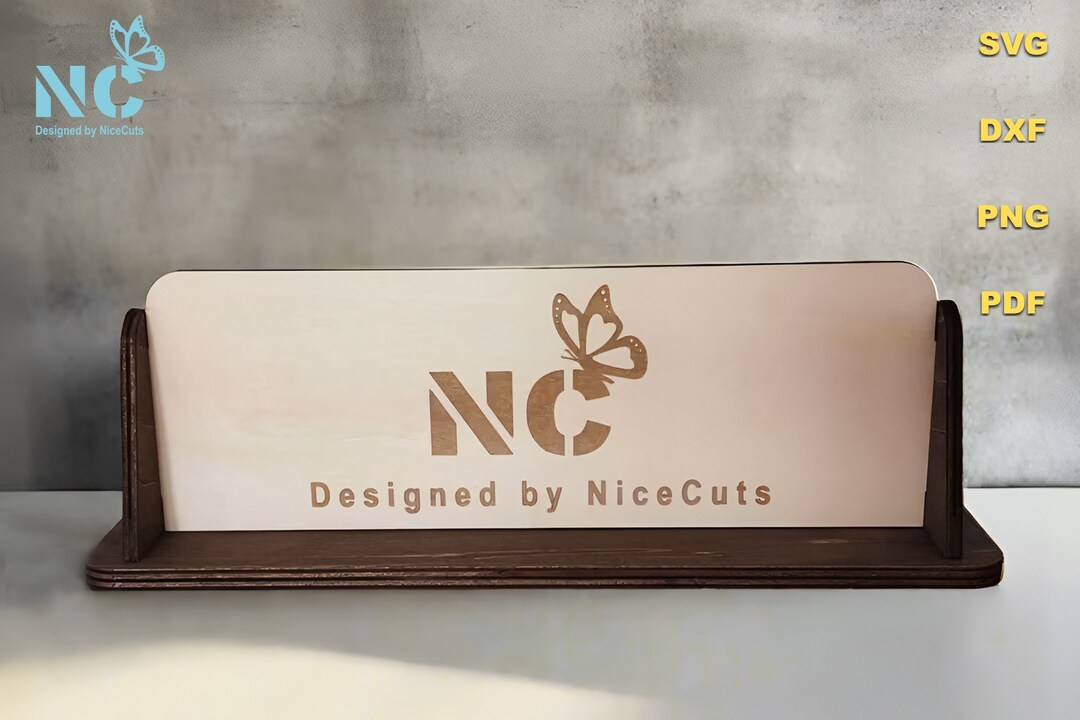 Name Plate Sign Laser Ready SVG - Personalized Desk Organizer, Custom ...