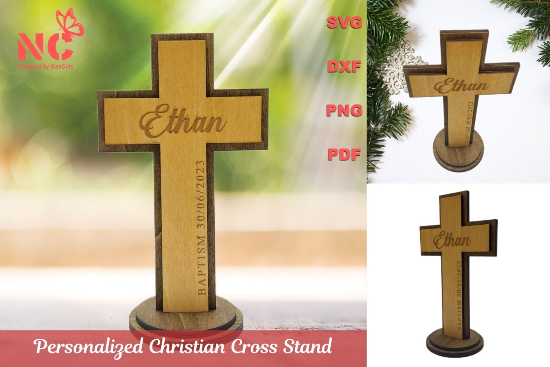 Cross Laser Cut File Christian SVG Stand Glowforge SVG - Etsy