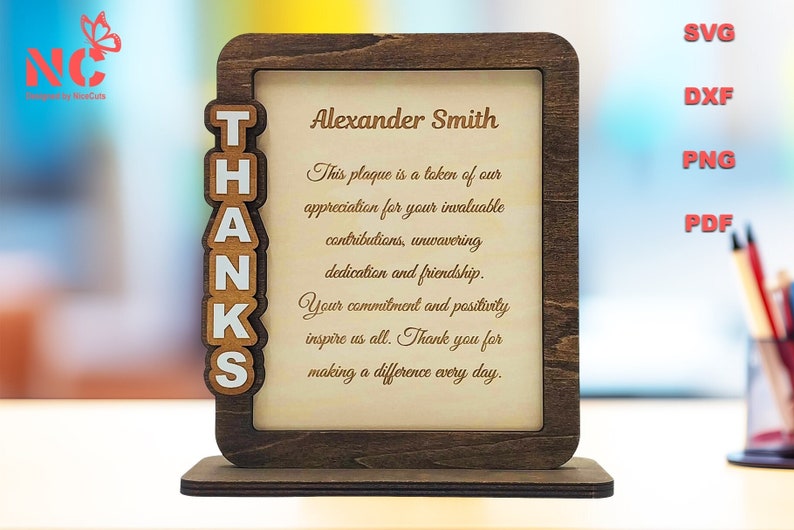 Thank You Plaque SVG Laser Cut Files Appreciation Gifts - Etsy