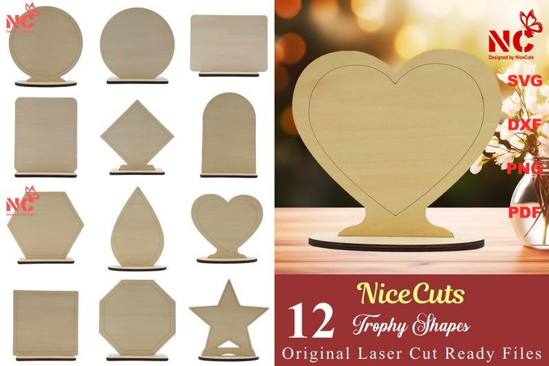 Laser Cut Trophy Templates - Custom Award SVG/DXF/CNC Files for ...
