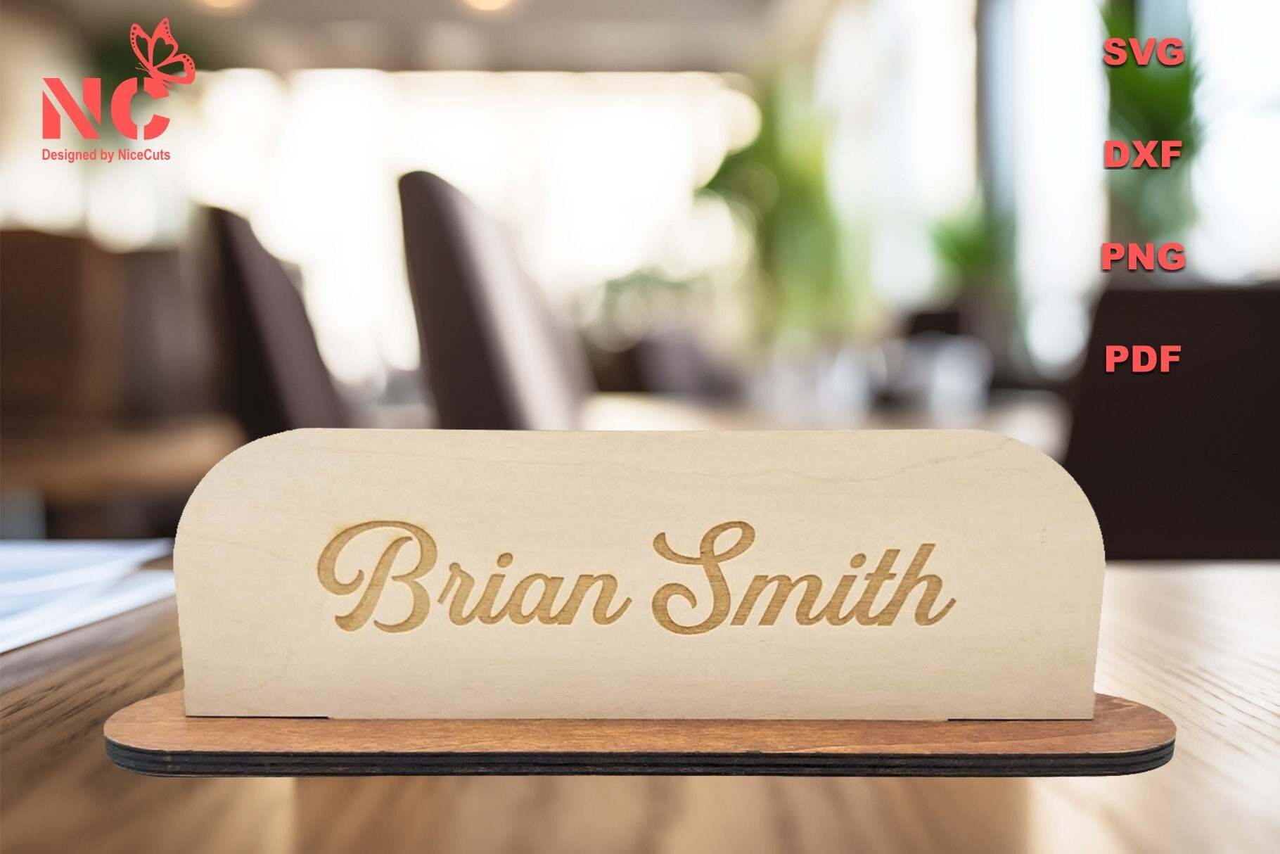 Name Plate Sign SVG Personalized Laser Cut Desk Organizer - Etsy