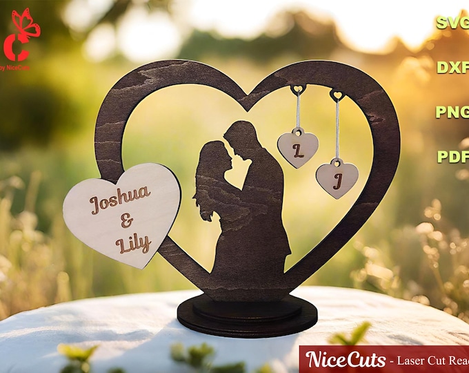 Couple Hearts Laser Cut File, Romantic Gift (svg, Pdf, Eps, Dxf ...