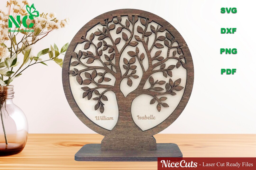Tree of Life SVG - Laser Cut File - Custom Family Tree Decor - Etsy