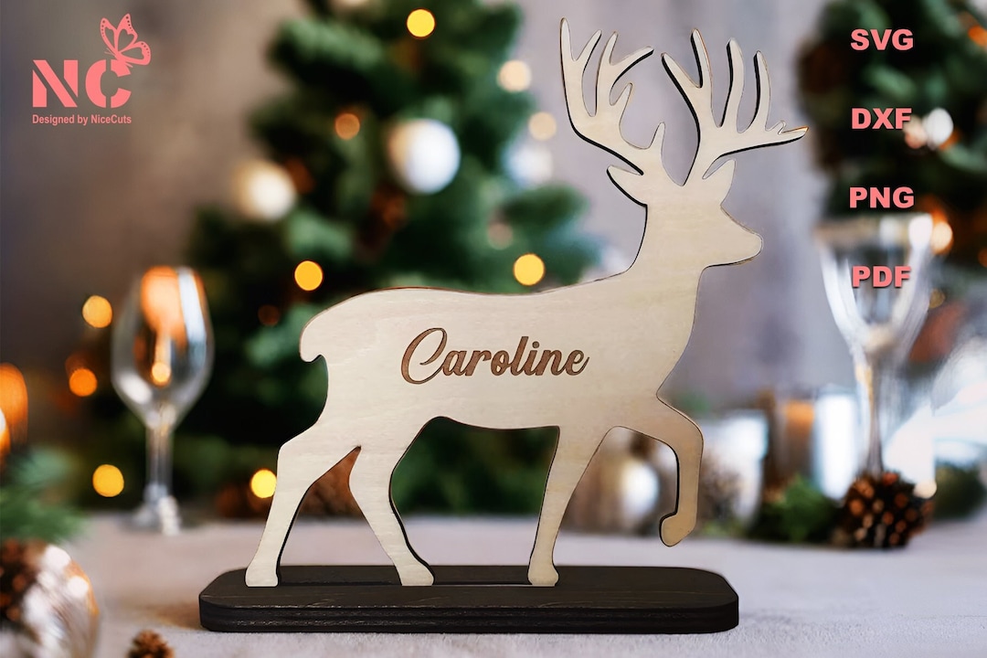 Deer Sign SVG for Laser Cutting - Personalized Gift for Christmas ...