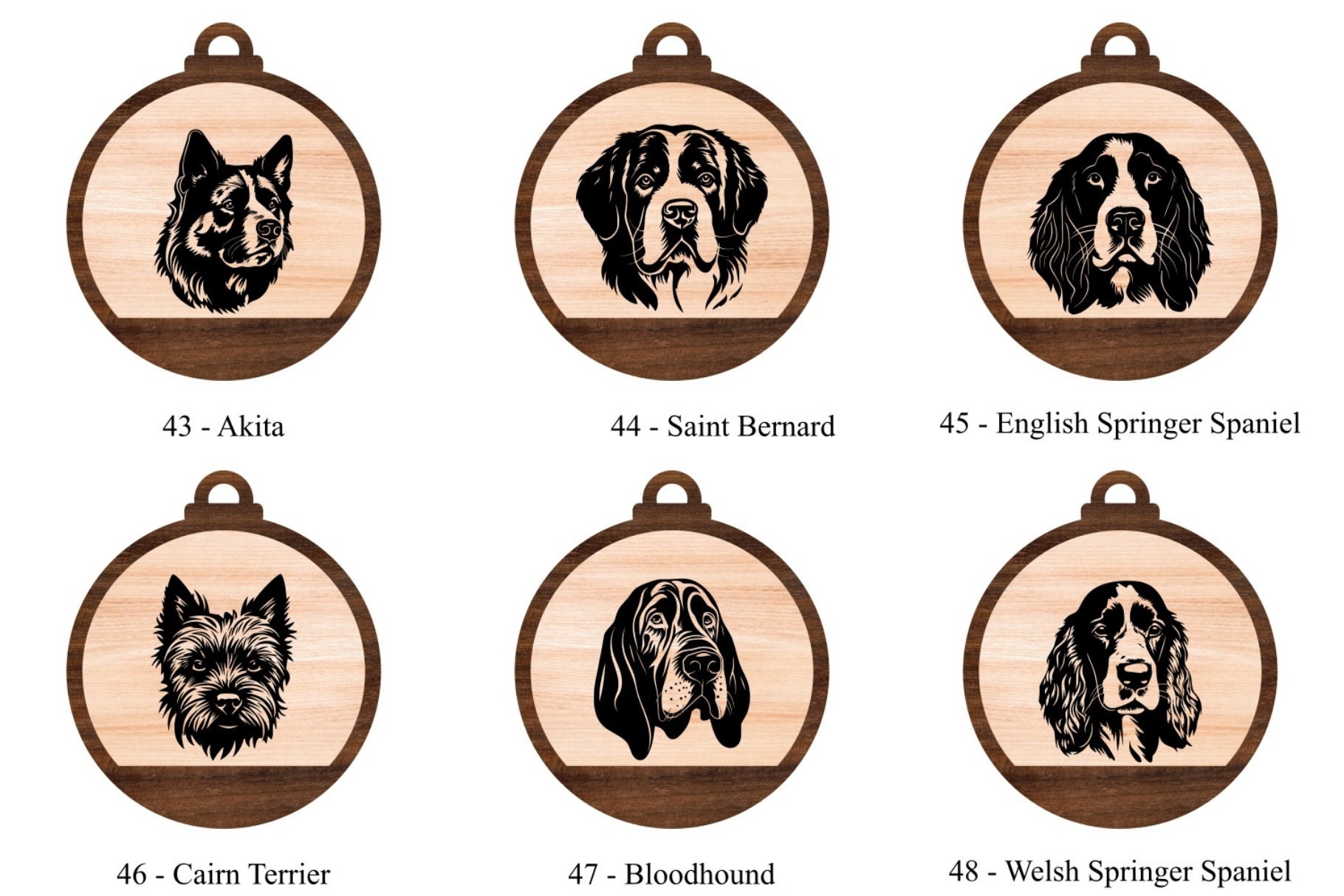 Christmas Dog Ornaments 56 Custom Dog Breeds Laser Cut Svg - Etsy