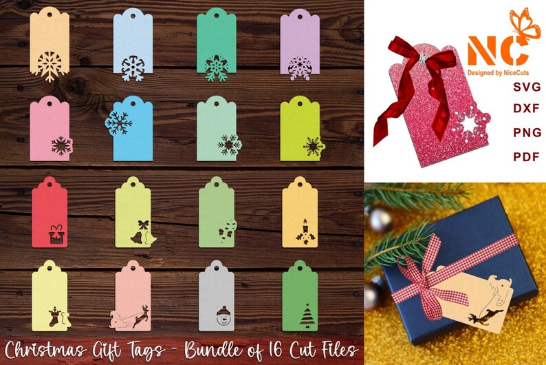 Christmas Gift Tags SVG Personalized Cut Files - Etsy