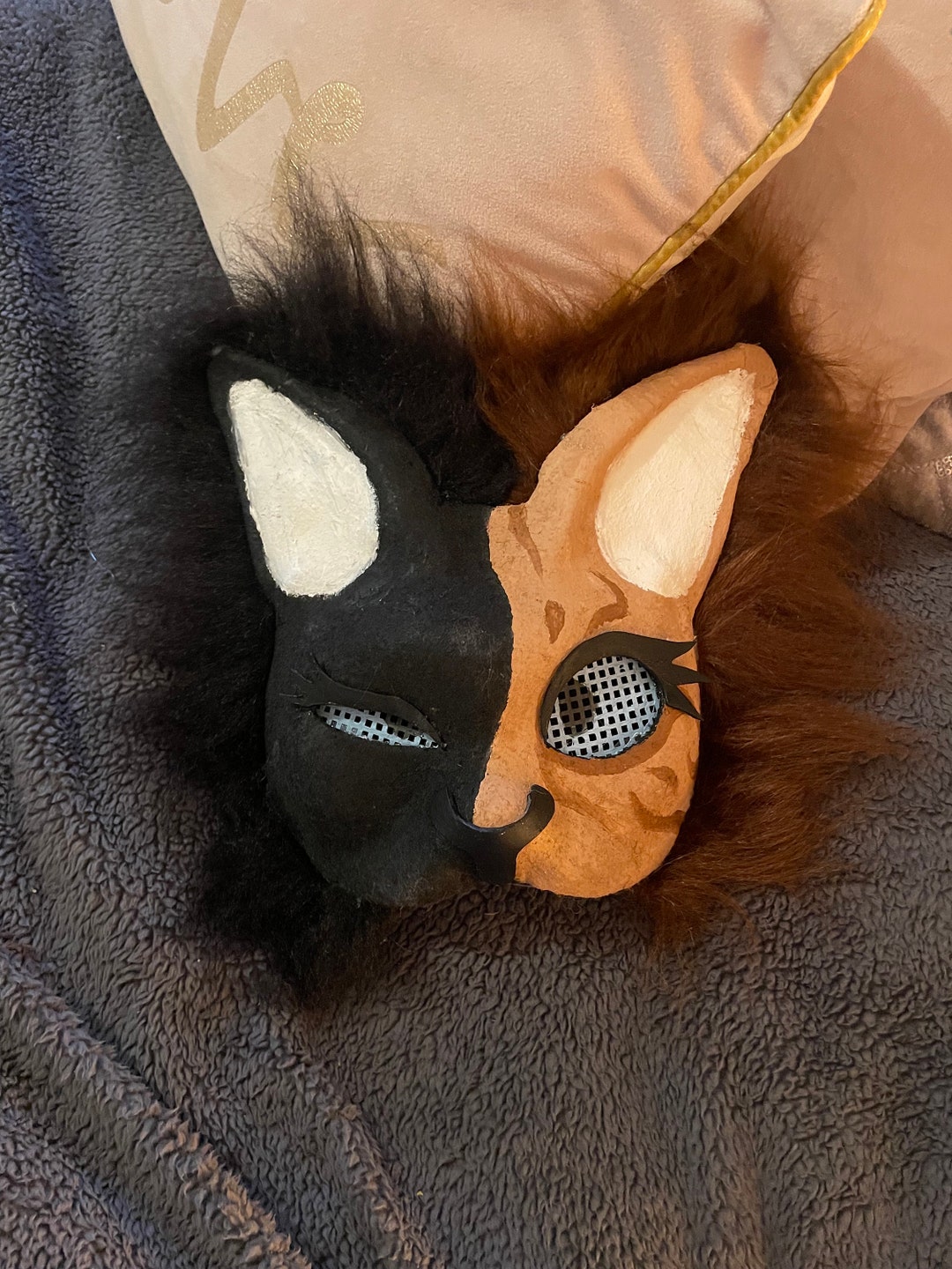 High Quality Black and Orange Cat Therian Mask - Etsy