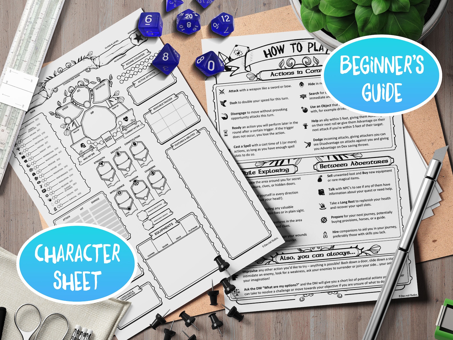Dnd 5e Dm Tools Cheat Sheet and Character Sheet DM Quick - Etsy